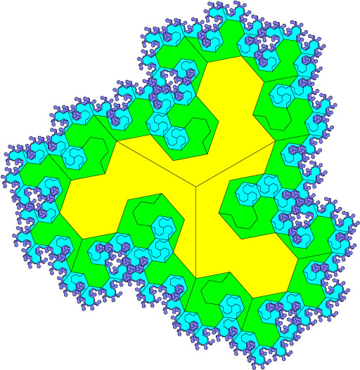 Matching rule B, detail. A 14-hex hole is formed that repeats smaller ...