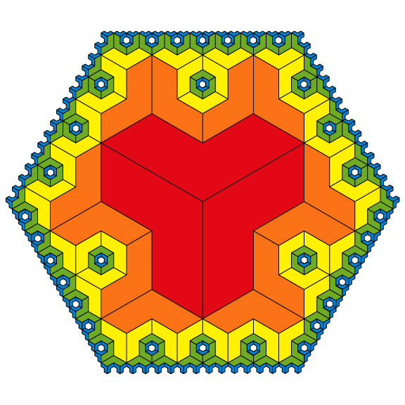 Fractal tilings with three-fold rotational symmetry