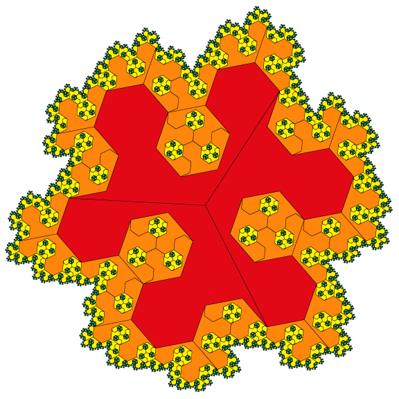Fractal tilings with three-fold rotational symmetry